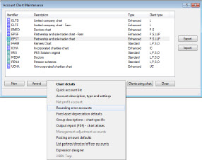 Change the Rounding Account Code at Chart Level