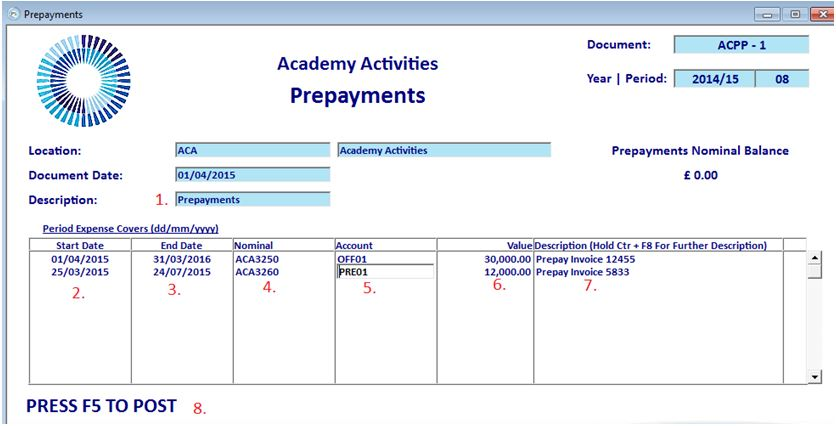 Processing Prepayments (v2 & v4 only)