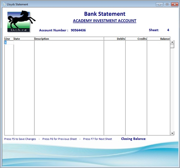 Manually Adding a Bank Statement