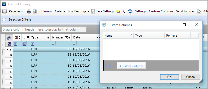 Customising Enquiry Displays