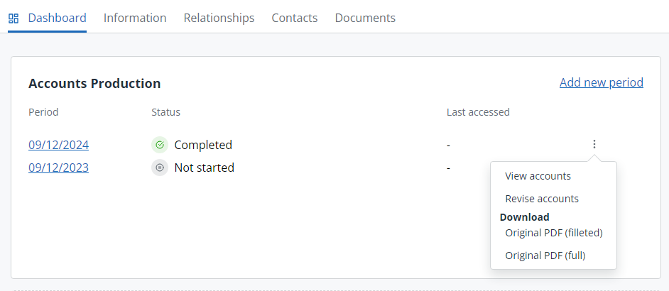 Revise completed accounts