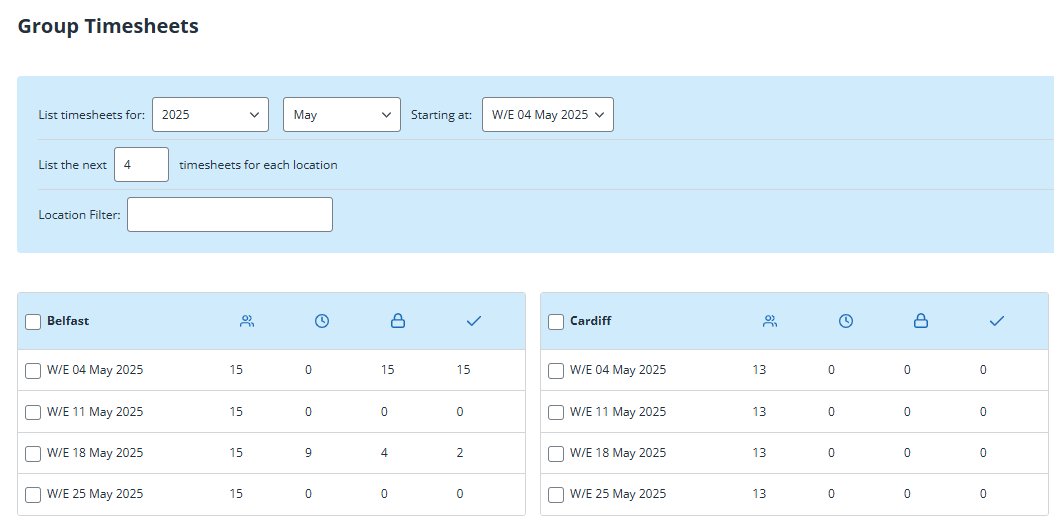 Authorising and Locking Timesheets by Bulk