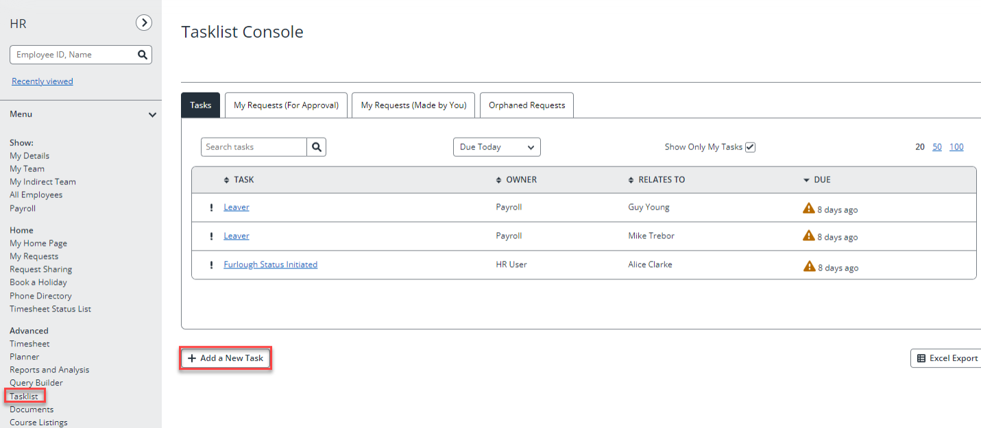Create a manual task