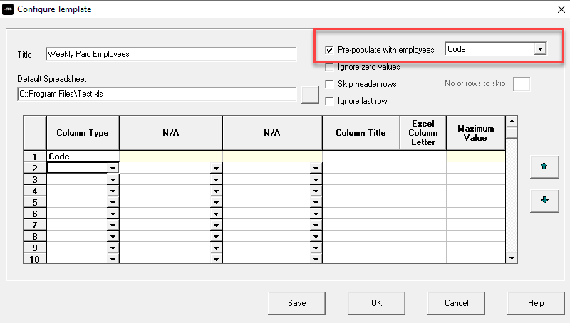 How to create a new Spreadsheet Import template