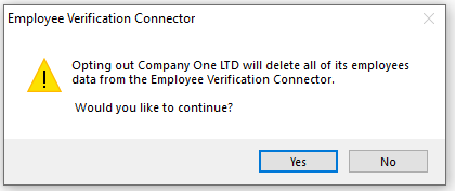 Employer verification connector - company opt out