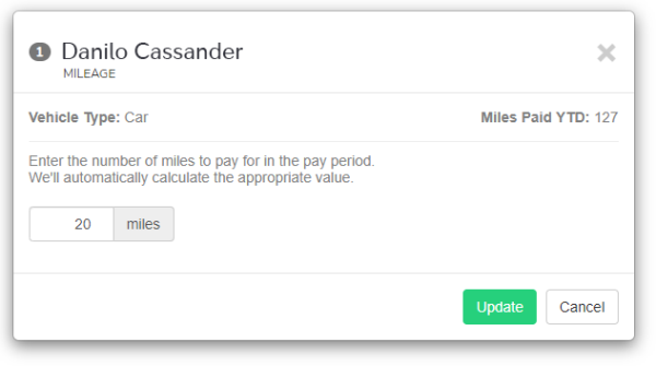 Mileage allowance payments