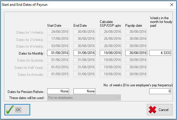 Changing the Payrun Date