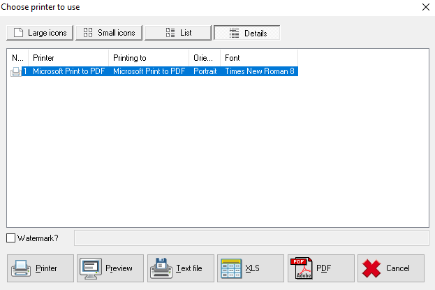 Printing a payslip summary